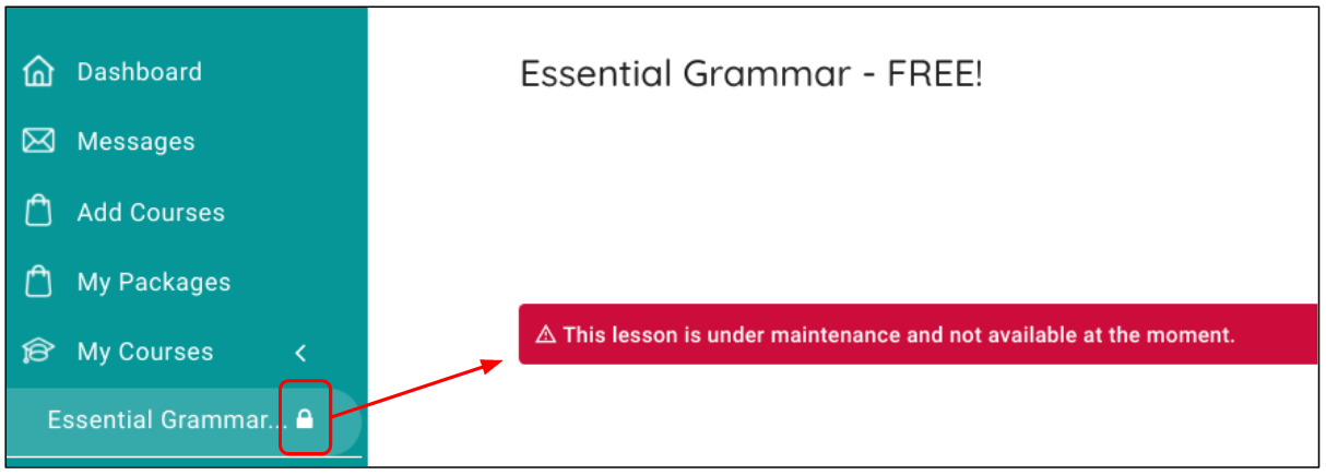 Locked Courses - Admin