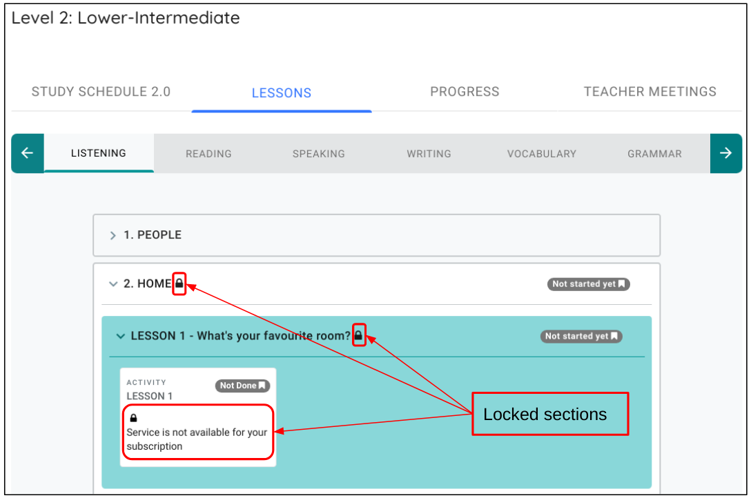 Locked Courses - Admin