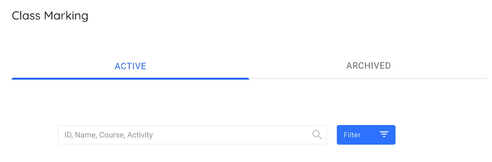 My Classes - Marking