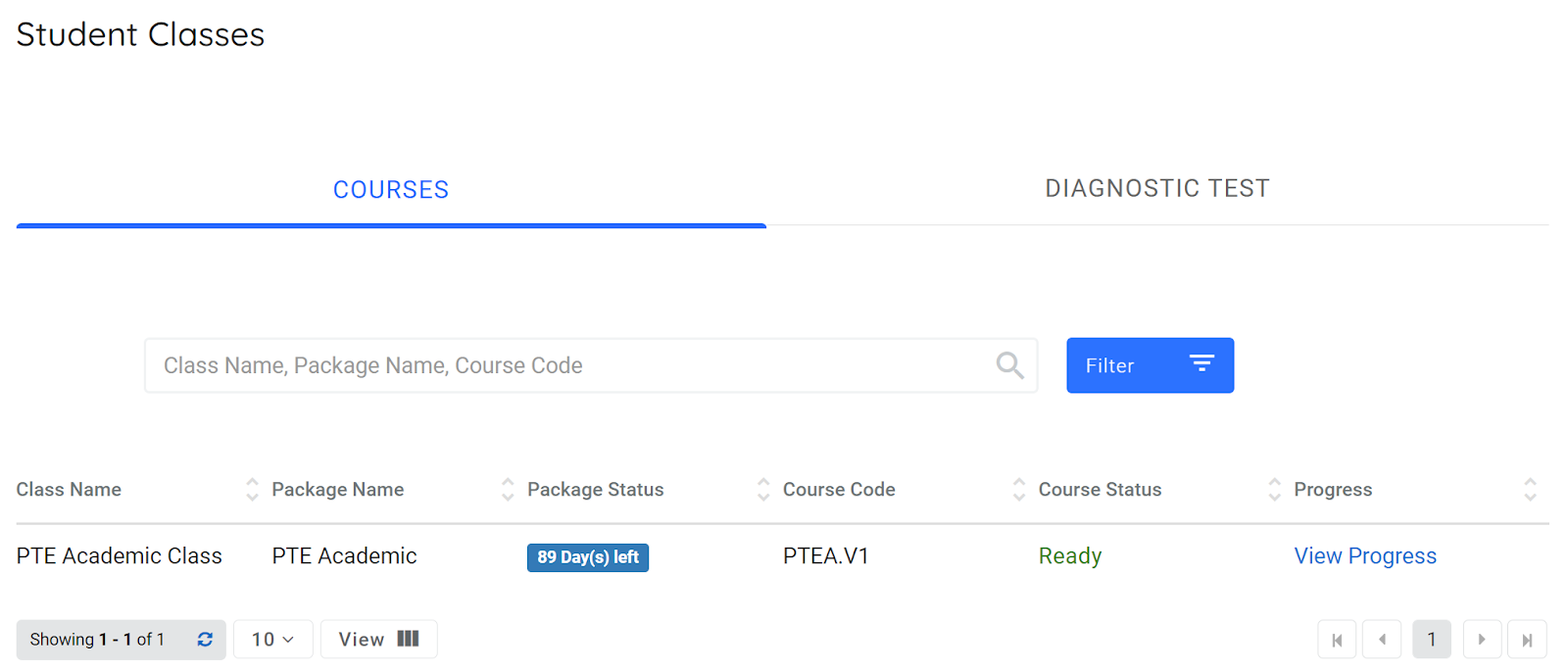 Teacher - View Student's Courses/Progress