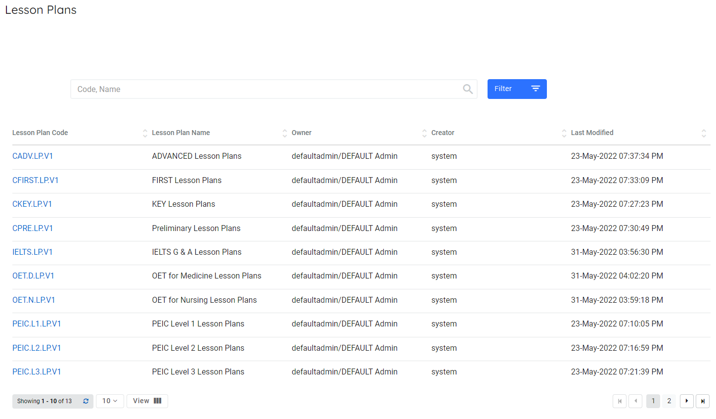 Lesson Plans - Admin