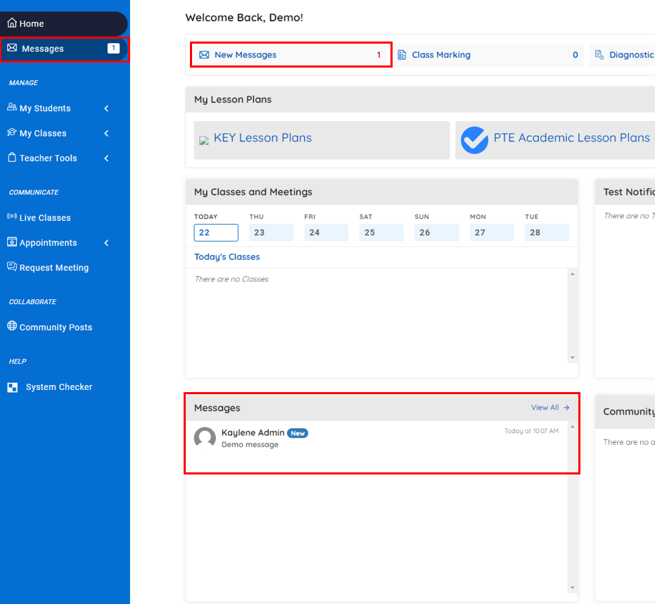 Messages | E2 Platform