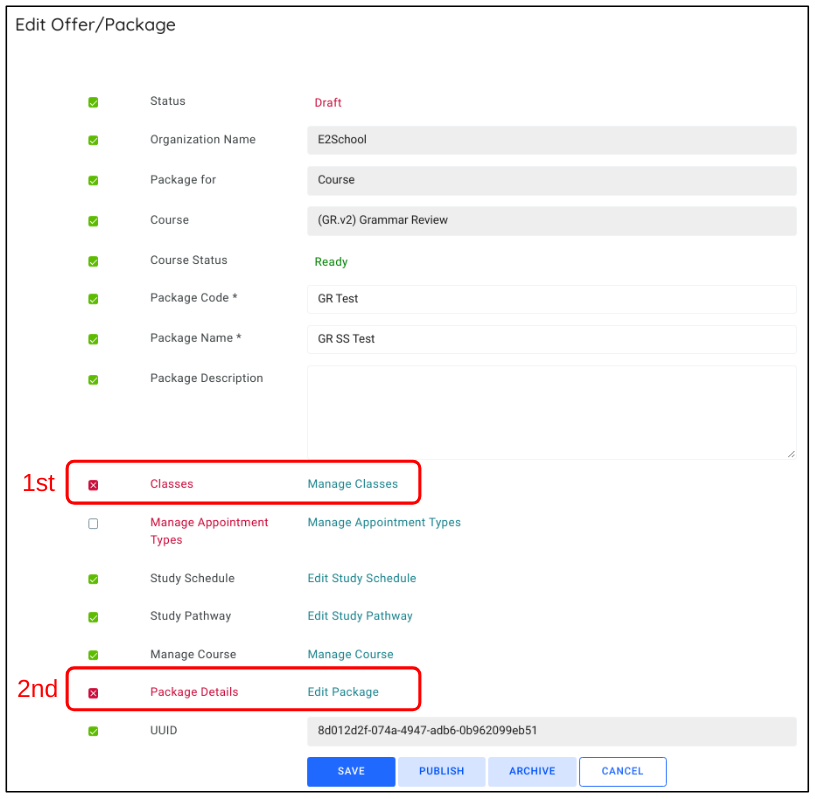 E2 Test Prep Support